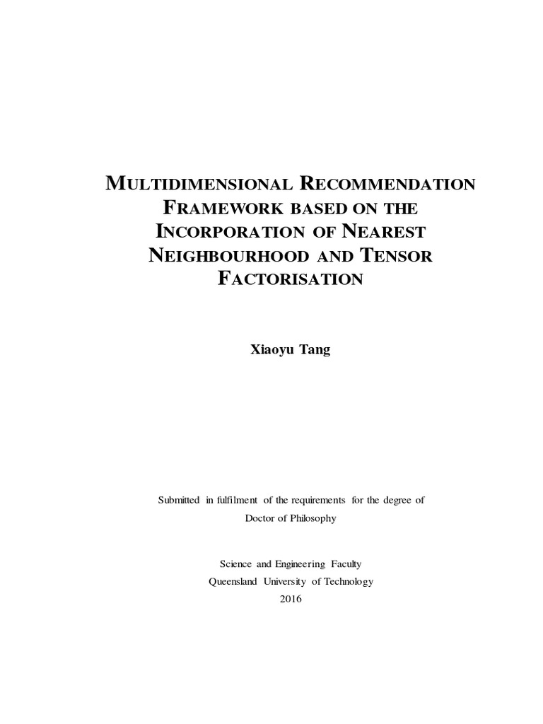 Multidimensional Recommendation Framework Based On The Incorporating Based On The Incorporation ...