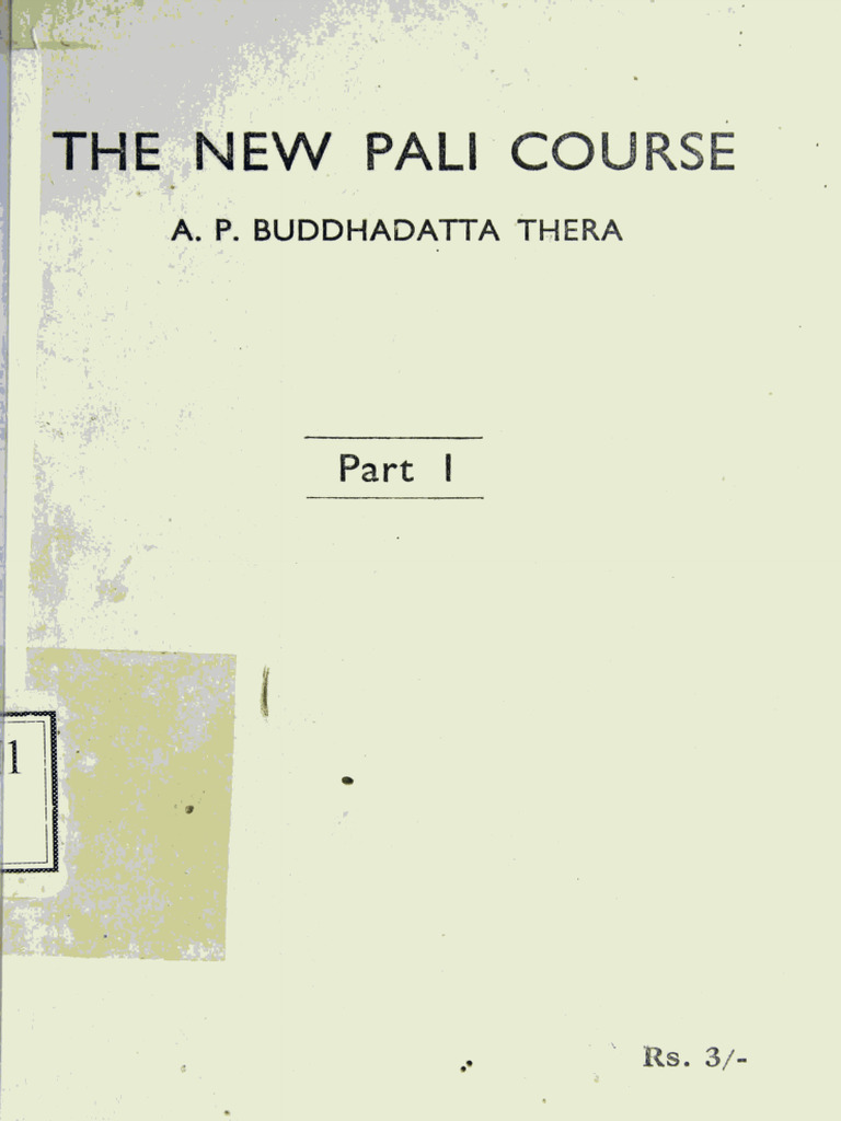 Higher Pali Course (1951) - 1 | PDF