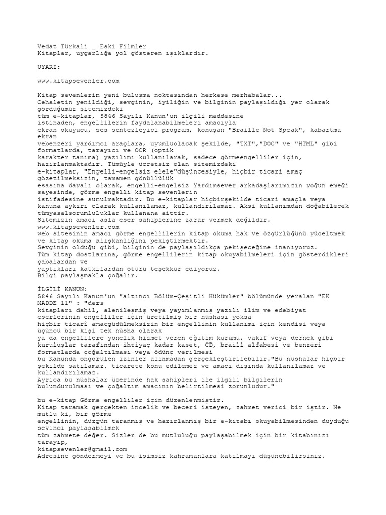 Vedat Türkali-Eski Filmler | PDF