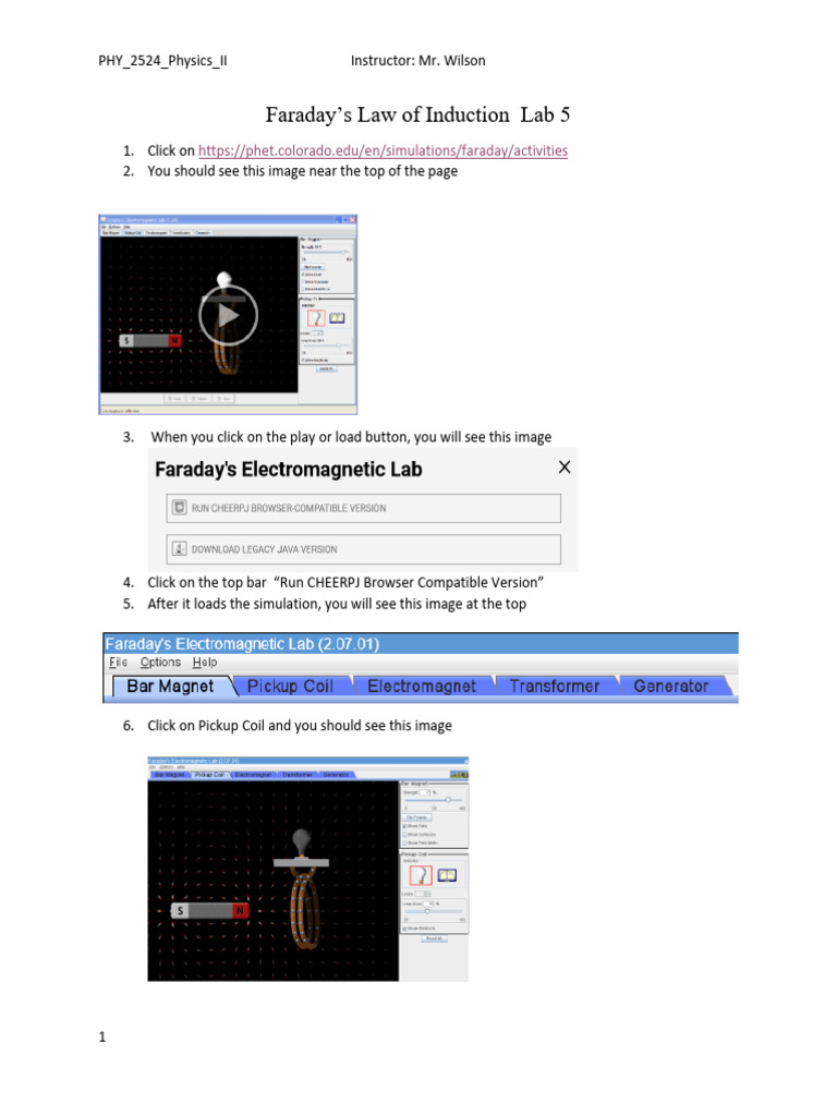 Faraday's Law Induction Lab Guide | PDF | Electromagnetic Induction ...