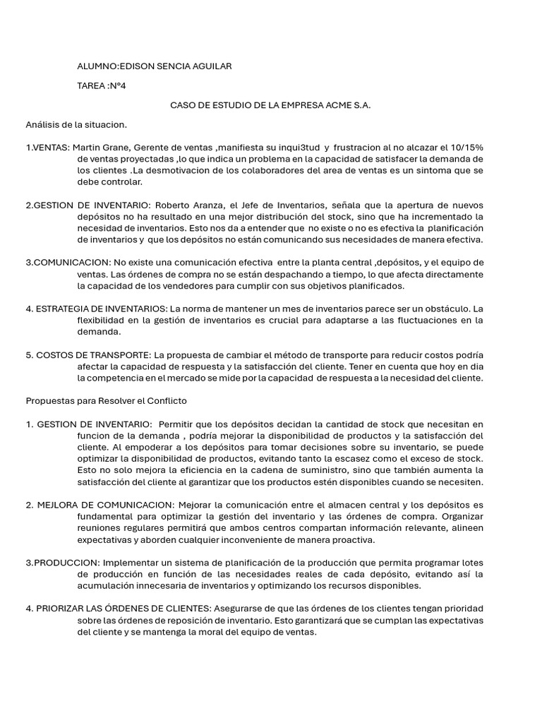 Caso de Estudio Emac - Sa | PDF | Cliente | La satisfacción del cliente