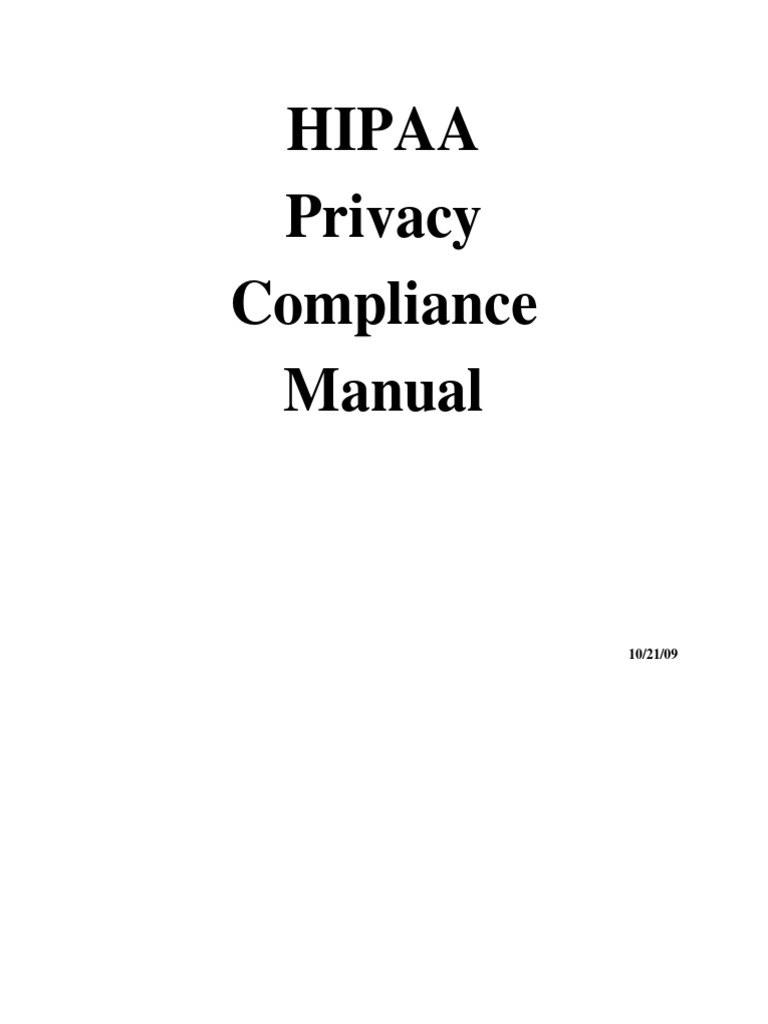 HIPAA Compliance Manual-2013 | PDF | Health Insurance Portability And Accountability Act ...