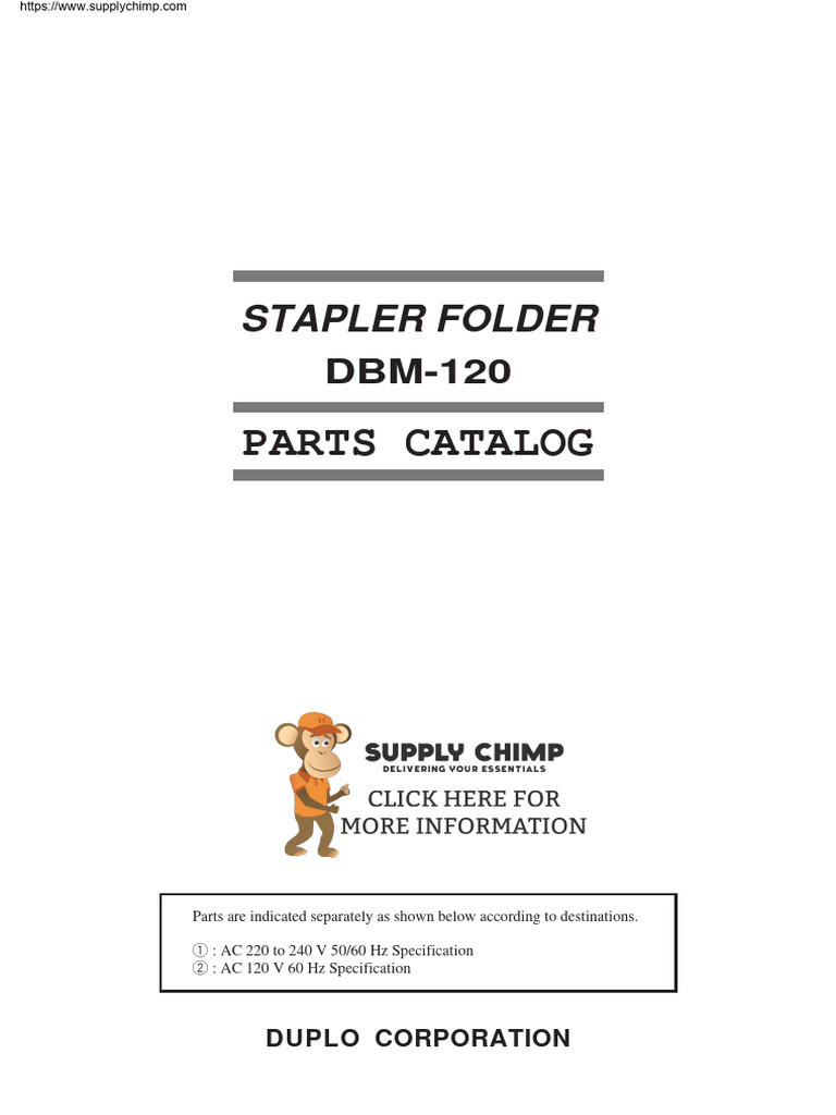 Duplo DBM 120 Bookletmaker Parts Manual - SC | PDF | Belt (Mechanical) | Mechanical Engineering