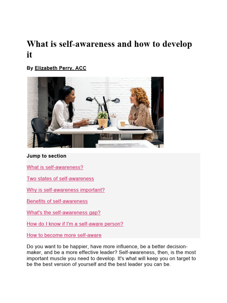 Super - What Is Self Awarenes | PDF | Self Awareness | Emotions