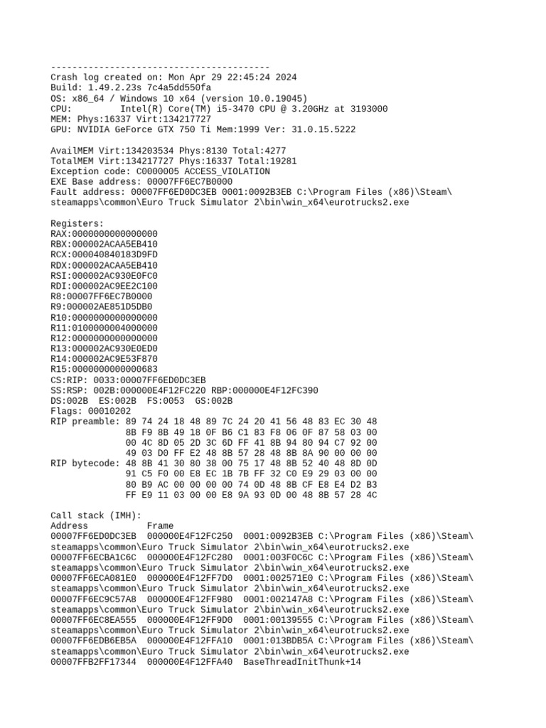 Game Crash | PDF | System Software | Computing
