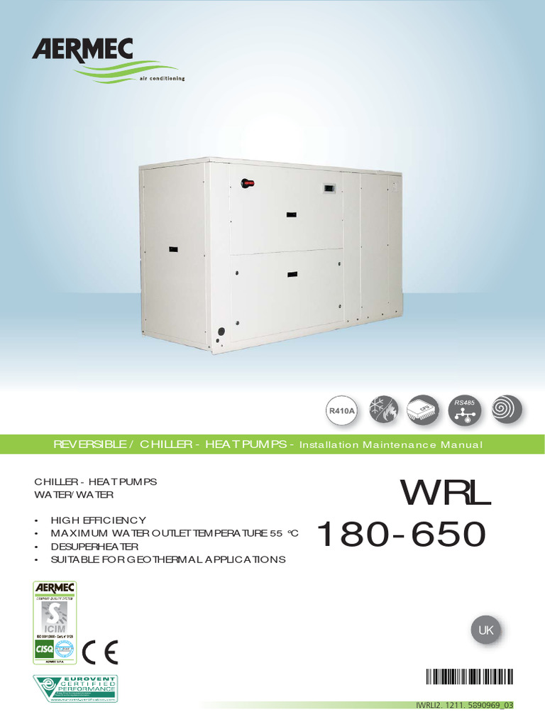 Aermec WRL 180-650 Installation Maintenance Manual Eng | PDF | Power ...