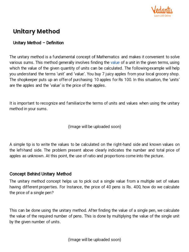 Unitary Method | PDF