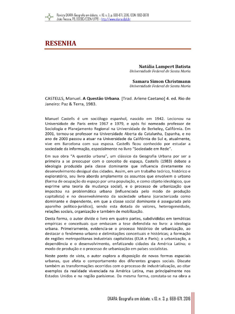 Resenha Castells | PDF