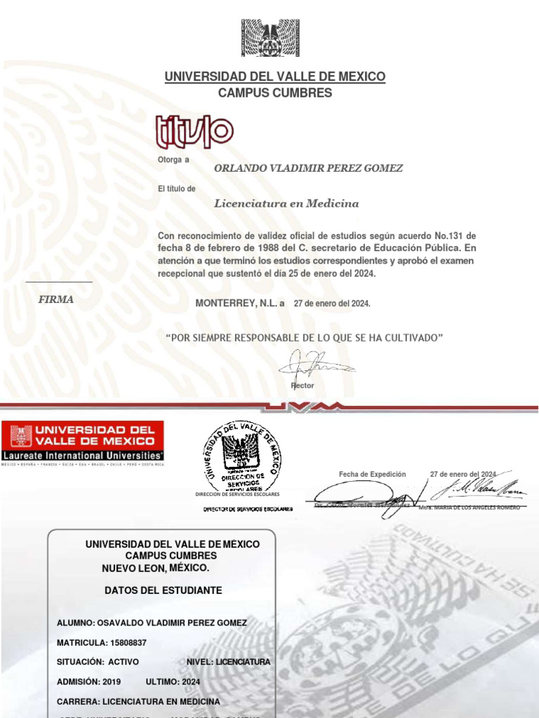 Título en Medicina UVM 2024 | PDF