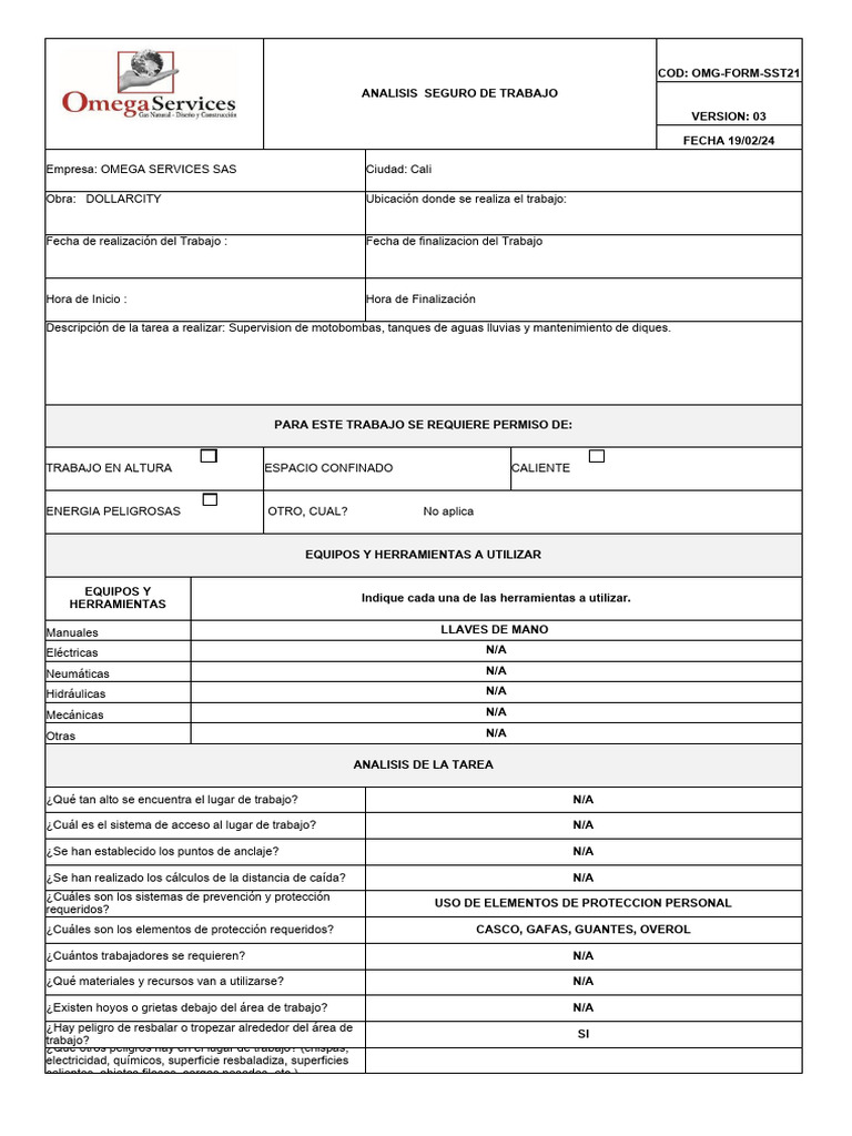 Omg-Form-sst21 Formato Ats | PDF | Higiene | ruido