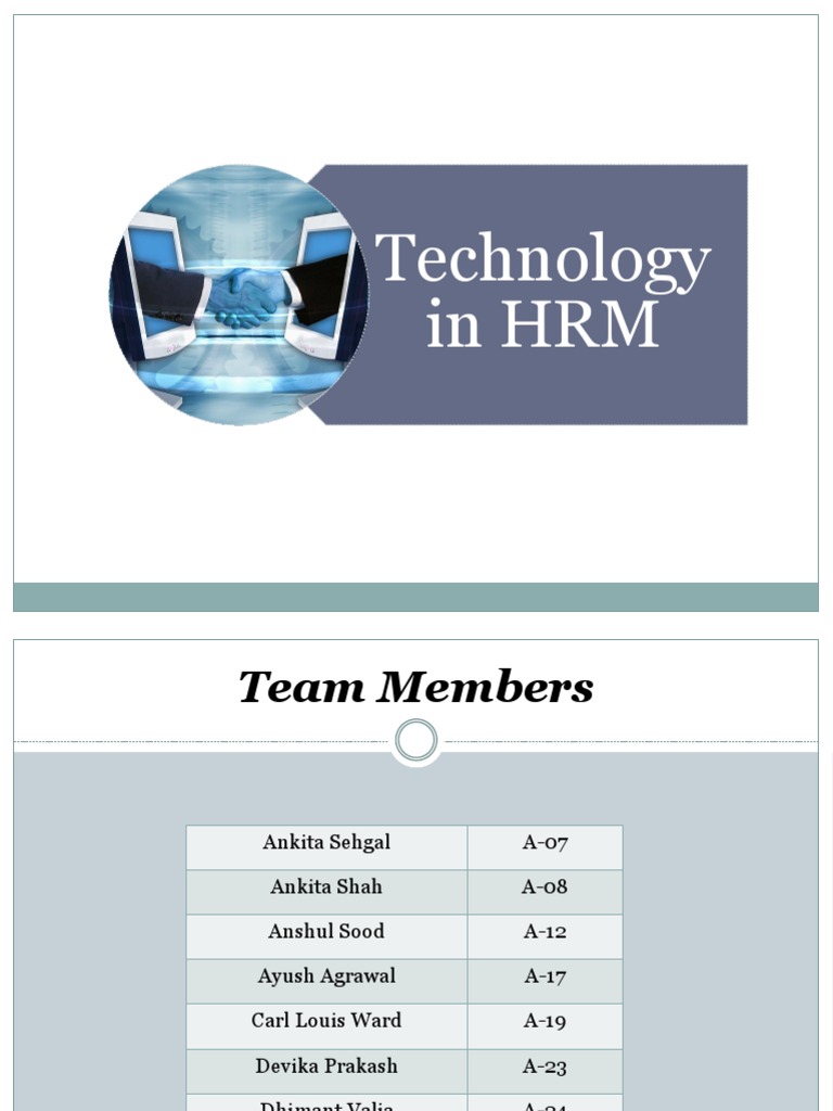 Technology in HRM | PDF | Human Resource Management | Employment