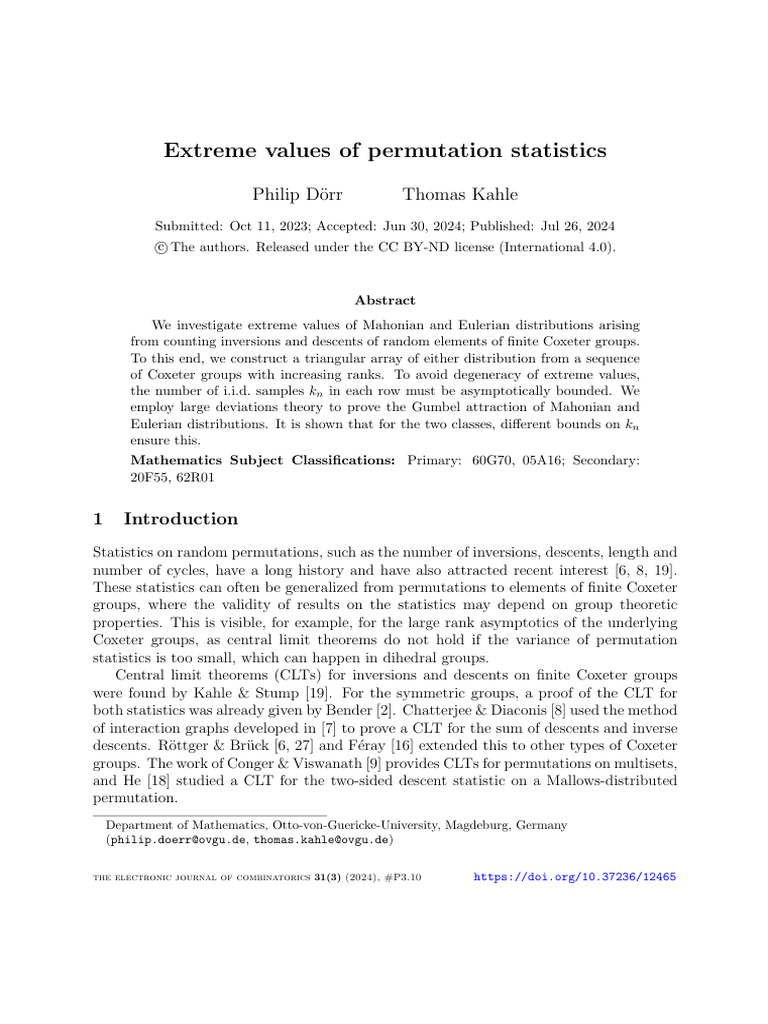 12465-PDF File-50537-1-10-20240719 | PDF | Permutation | Probability Distribution