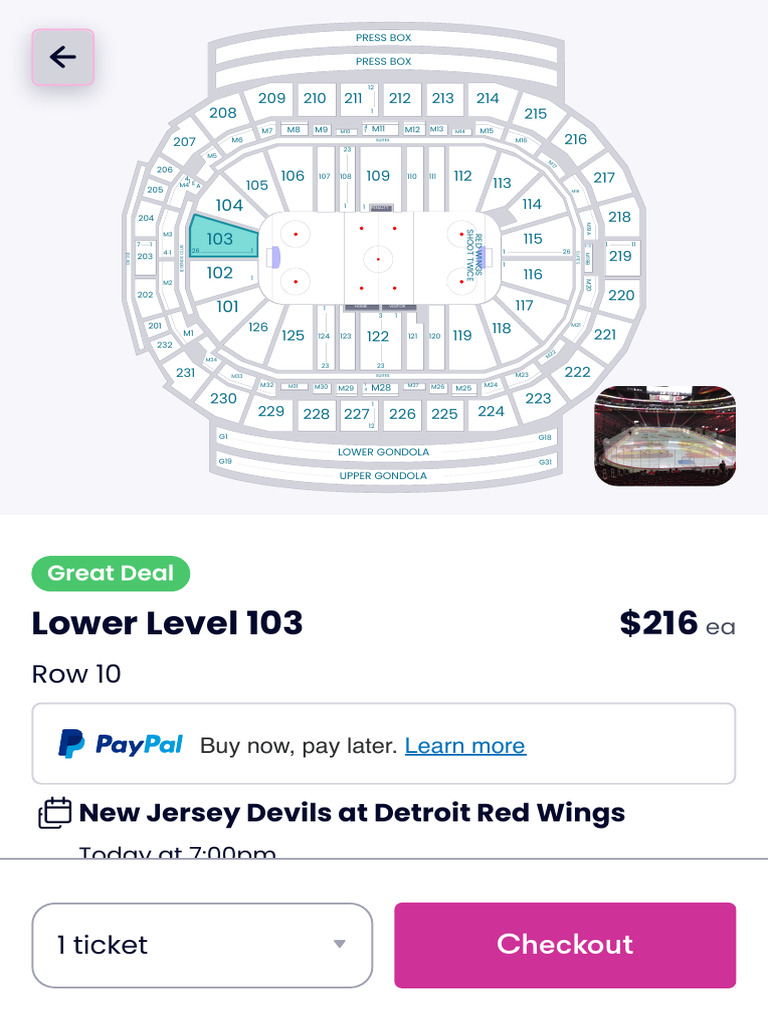 New Jersey Devils at Detroit Red Wings Tickets - Little Caesars Arena ...