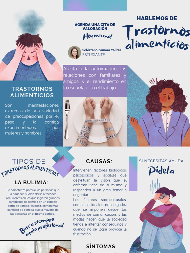 Tríptico - TRASTORNOS ALIMENTICIO | PDF | Bulimia nerviosa | Desorden alimenticio