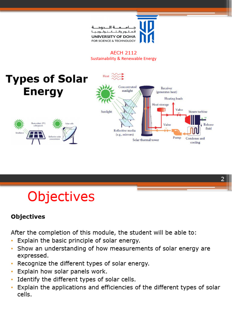 Types of Solar Energy Explained | PDF | Solar Energy | Solar Power