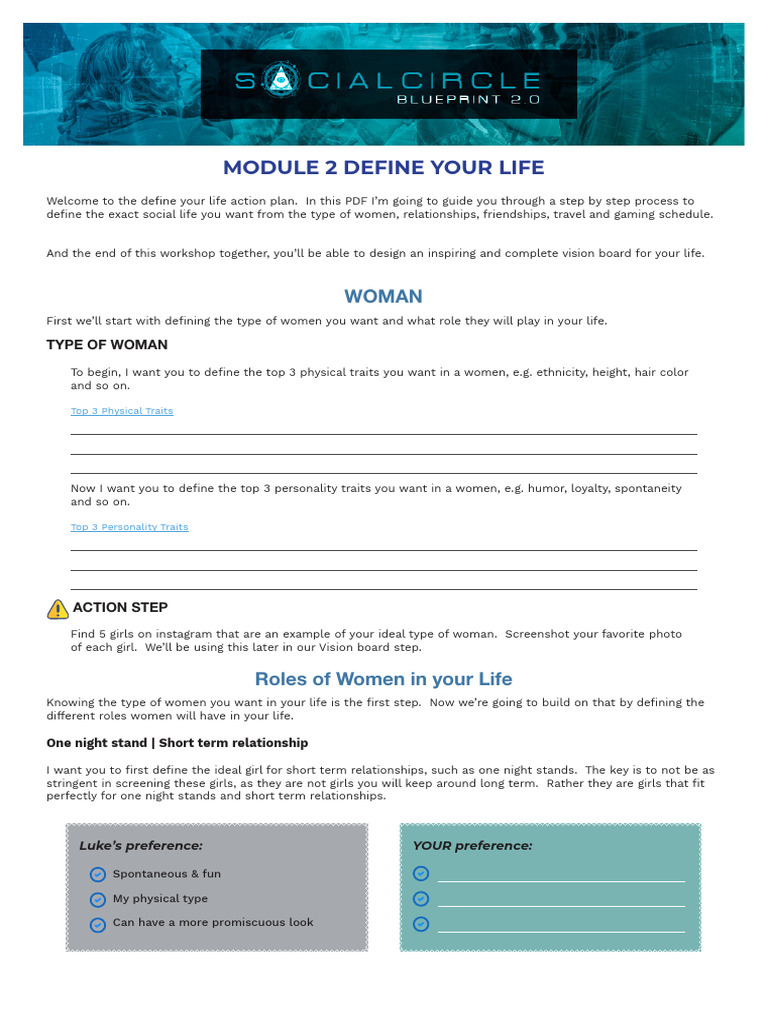 Define Your Ideal Social Life Plan | PDF | Social Group