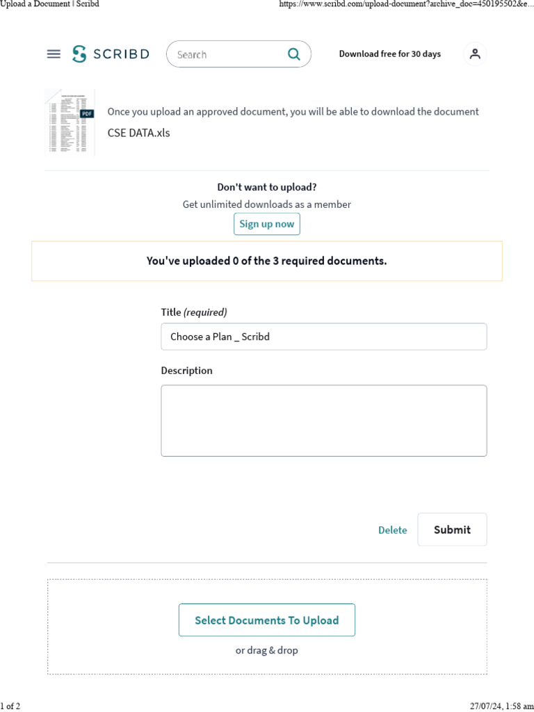 Upload A Document - Scribd | PDF | Scribd | Computing