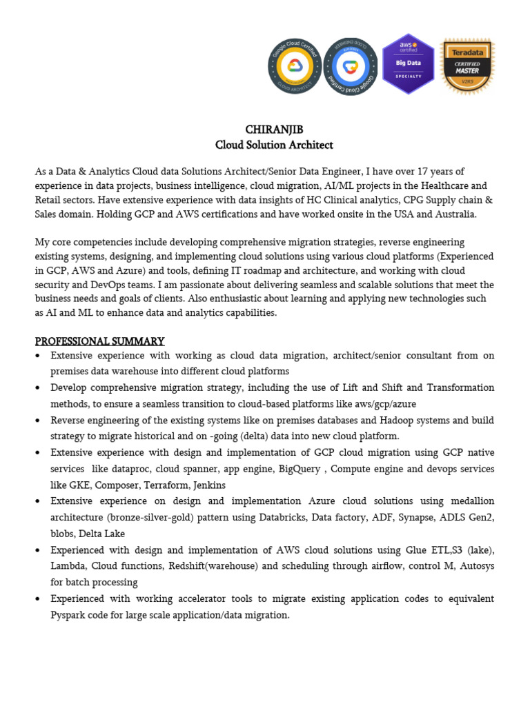 Chiranjib - Updated Resume | PDF | Cloud Computing | Ibm Db2