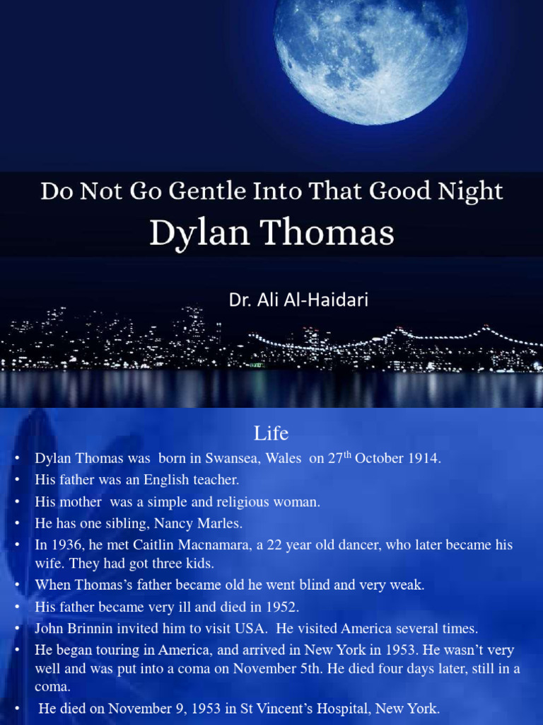 Do Not Go Gentle Dylan Thomas | PDF | Poetry