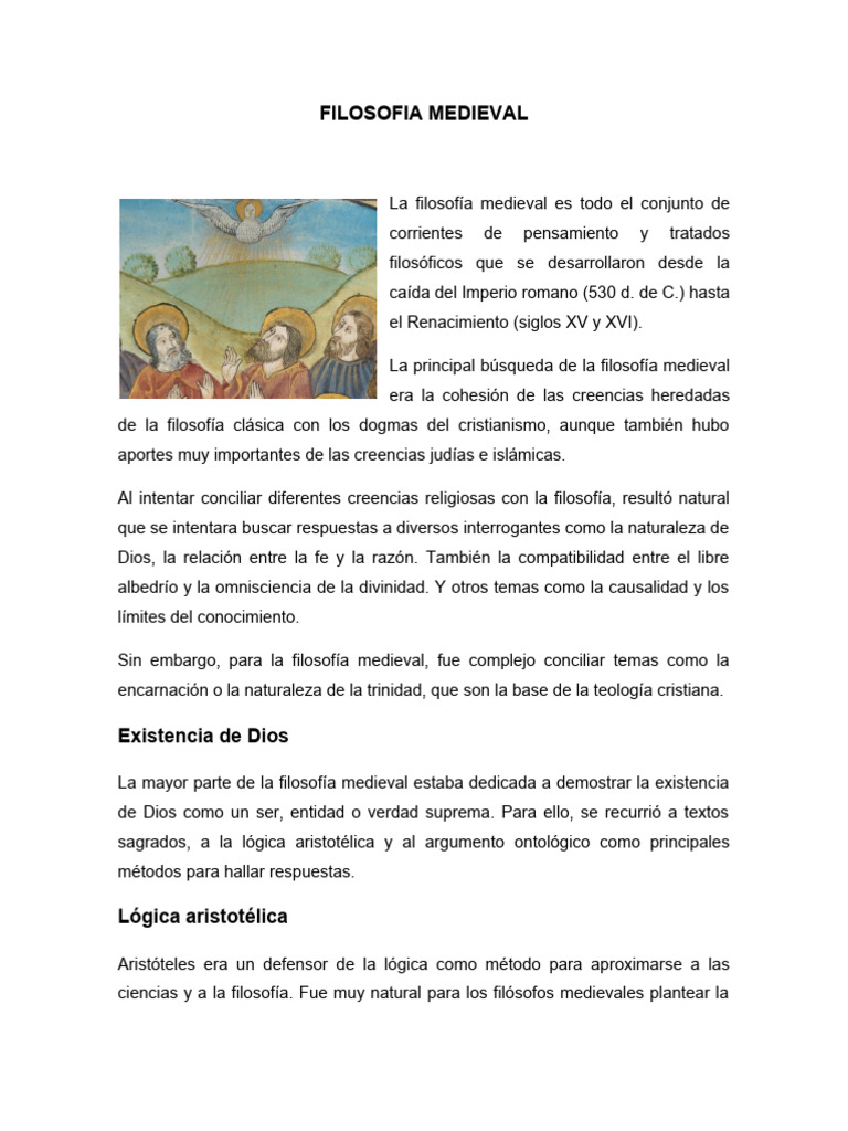 Filosofía Medieval: Fe y Razón | PDF | Filosofia Medieval