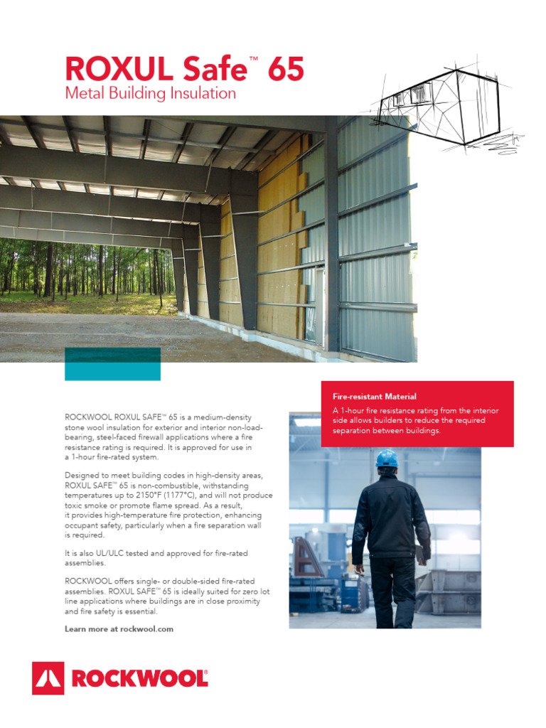 Roxul Safe 65 Metal Building Insulation Techdata | PDF | Building Insulation | Heat Transfer