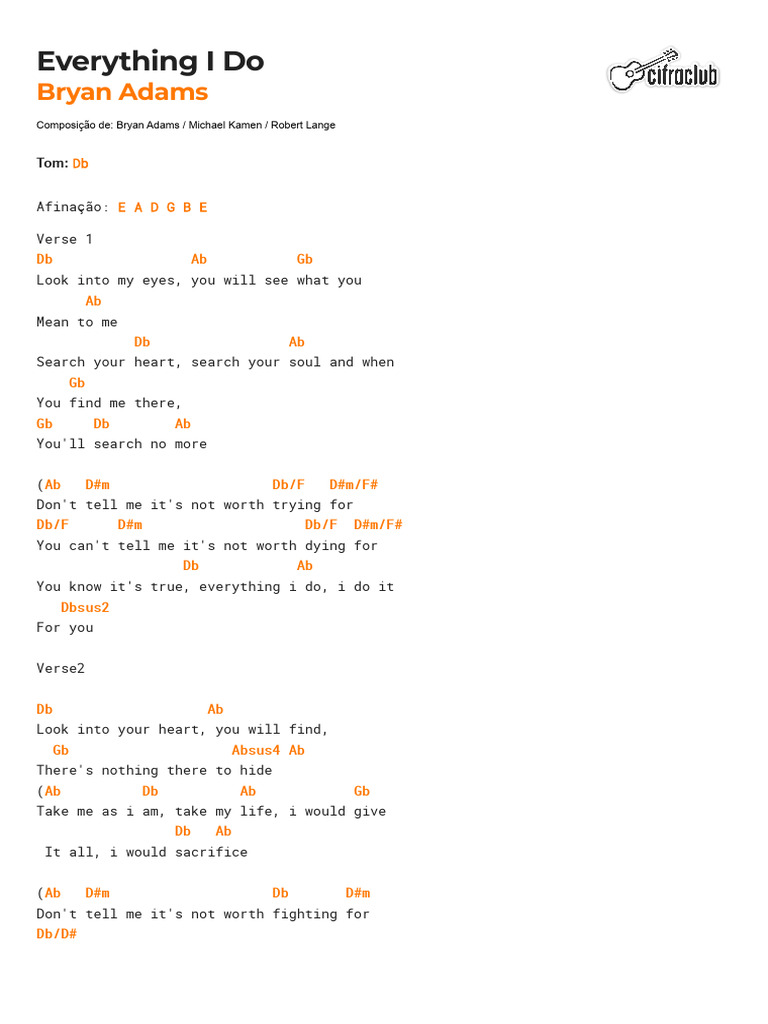 Bryan Adams - Everything I Do | PDF