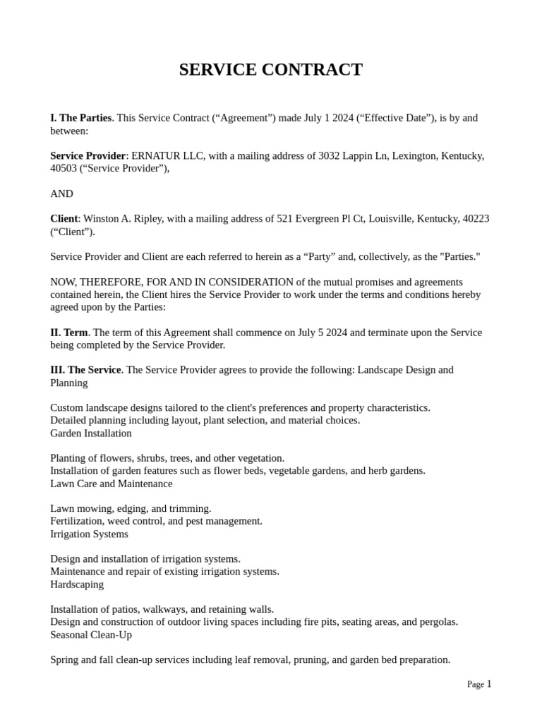 Service Contract | PDF | Indemnity | Employment