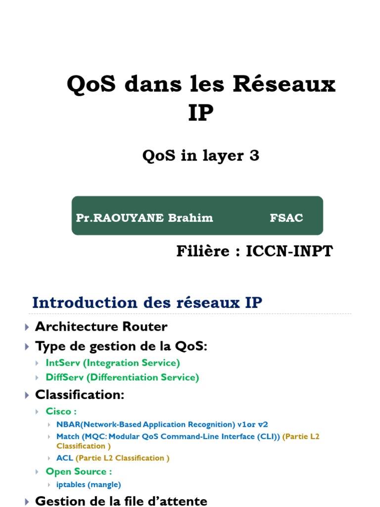 Seance 5 QoS | PDF | Qualité de service | Informatique