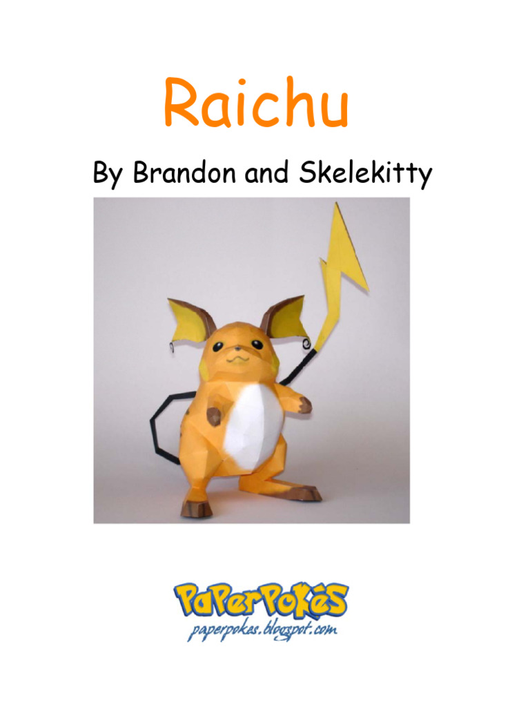Raichu Papercraft Assembly Guide | PDF | Foreign Language Studies ...