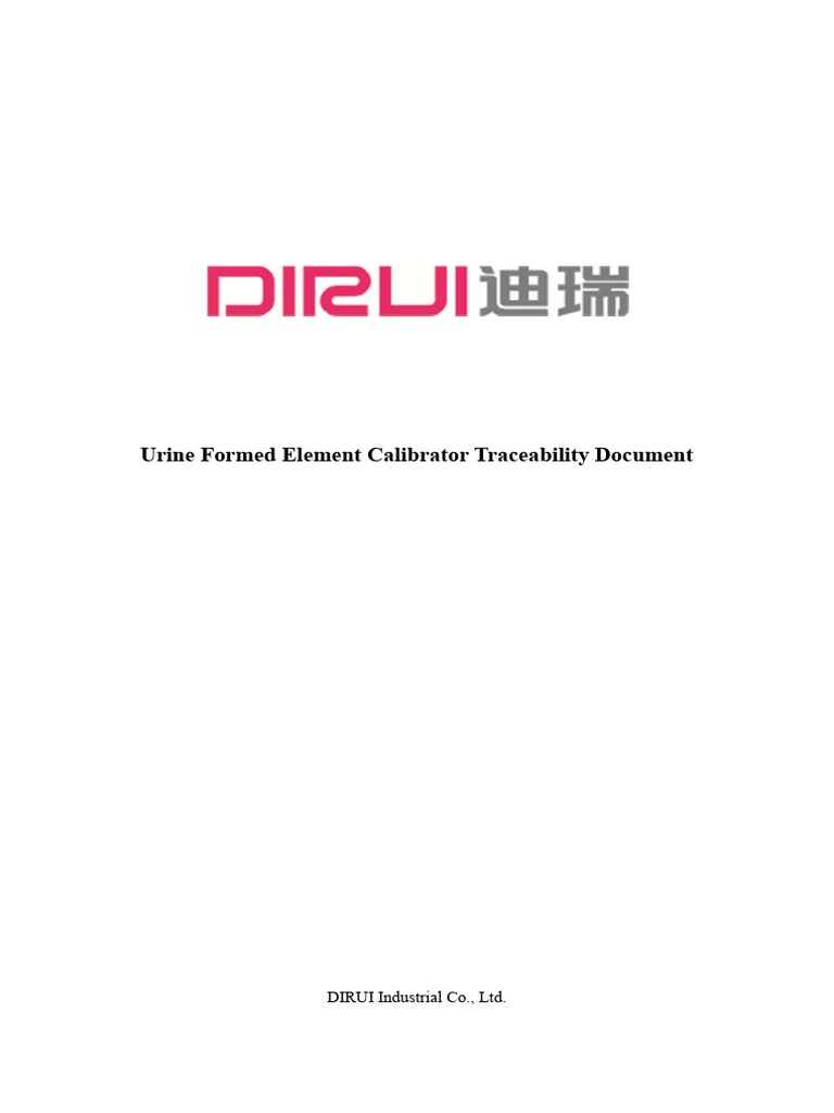 ToS - DIRUI Standard Solution - FE Calibrator II - FUS-3000Plus | PDF ...