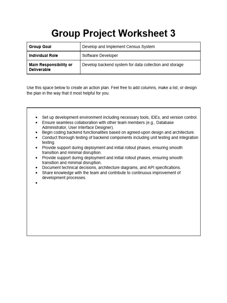 Group Project Worksheet 3 | PDF