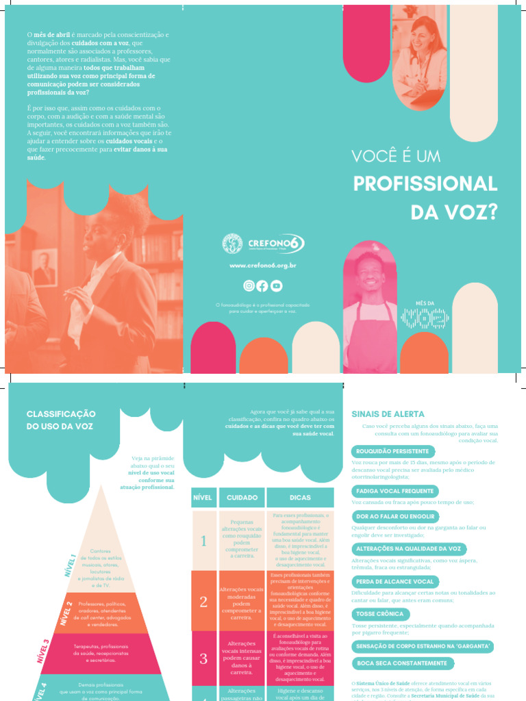 Folder Voce e Um Profissional Da Voz Sangria e Cortes | PDF | Voz humana