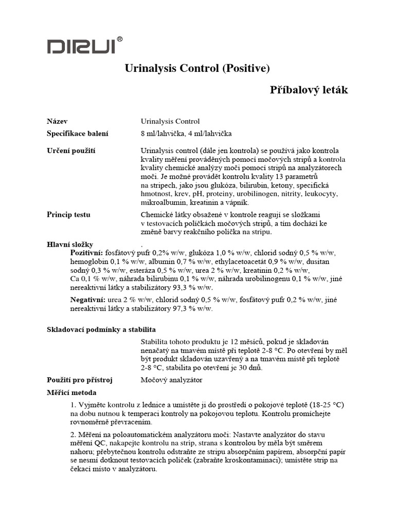 PL - DIRUI Urinalysis Control Positive | PDF