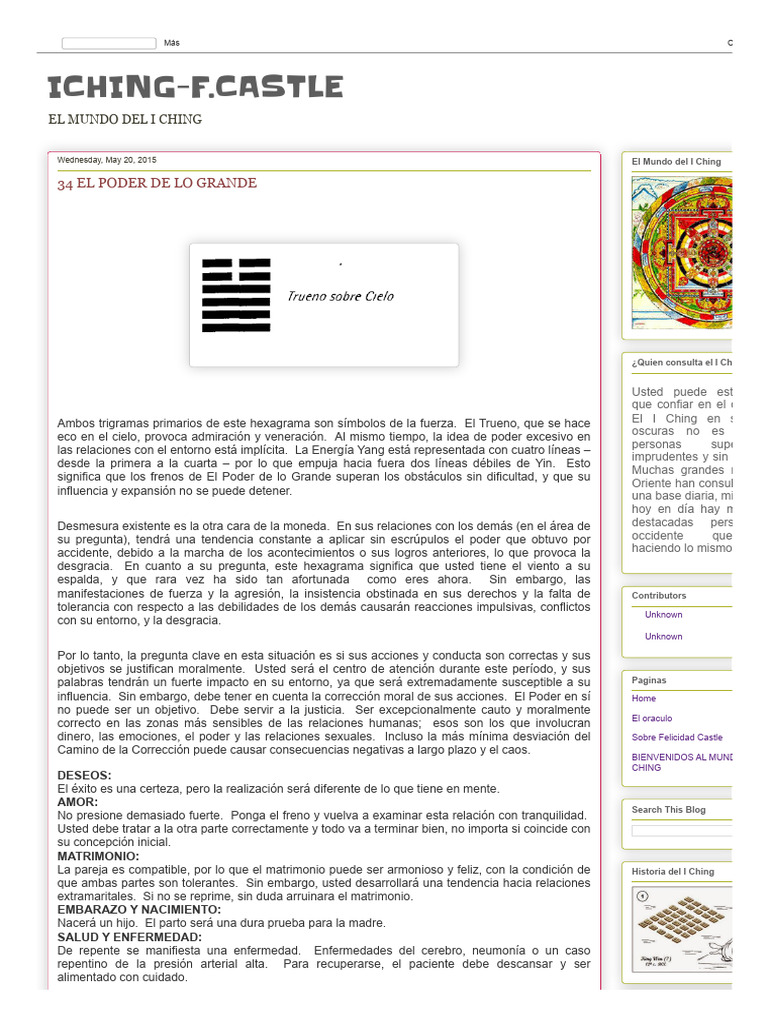 Iching-F.castle - 34 El Poder de Lo Grande | PDF