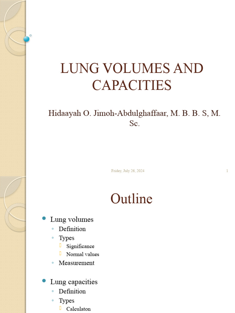 Lung Volumes & Capacities | PDF | Exhalation | Respiratory Diseases