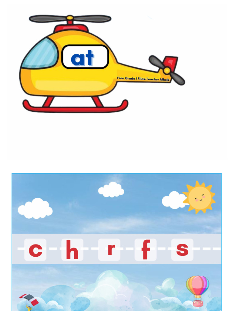 Helicopter Word Family Slider - Teacher Mhejz | PDF