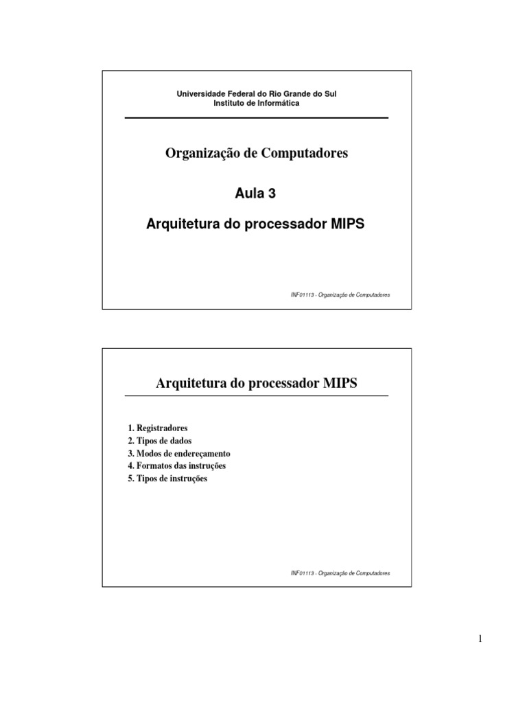 3 - Arquitetura Do Processador MIPS | PDF | Microprocessador | Mordeu