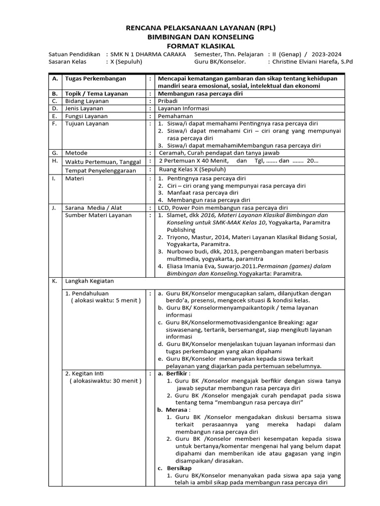 RPL Bimbingan Dan Konseling | PDF