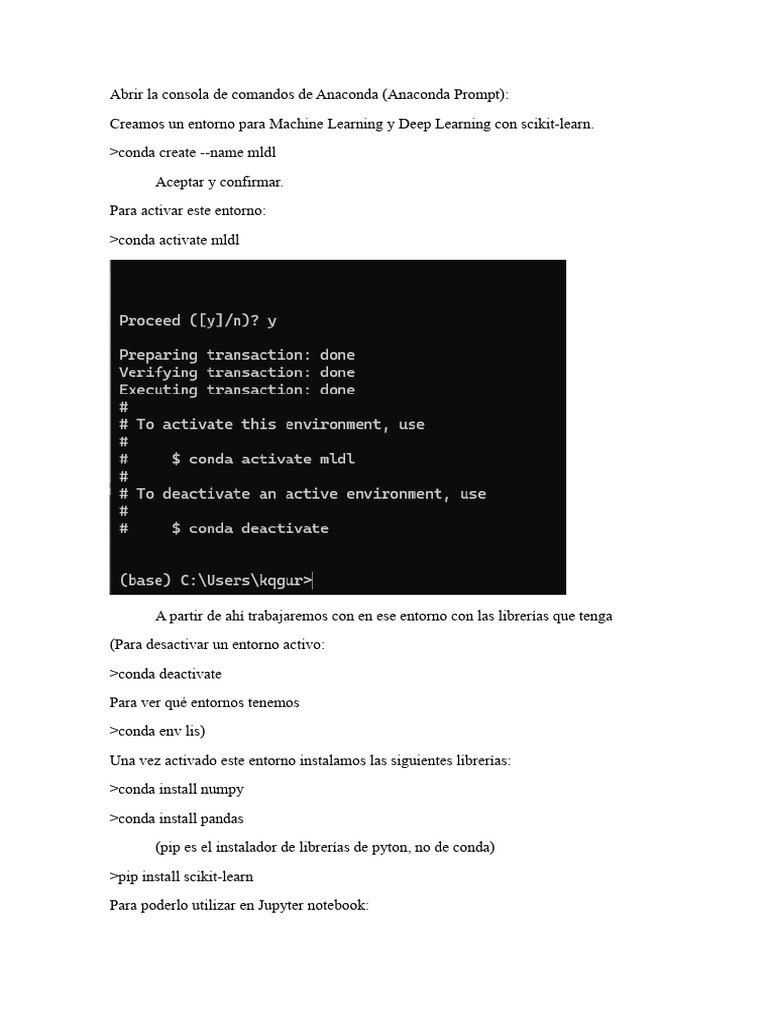 Setup Entorno Conda Para Scikit Learn Pdf