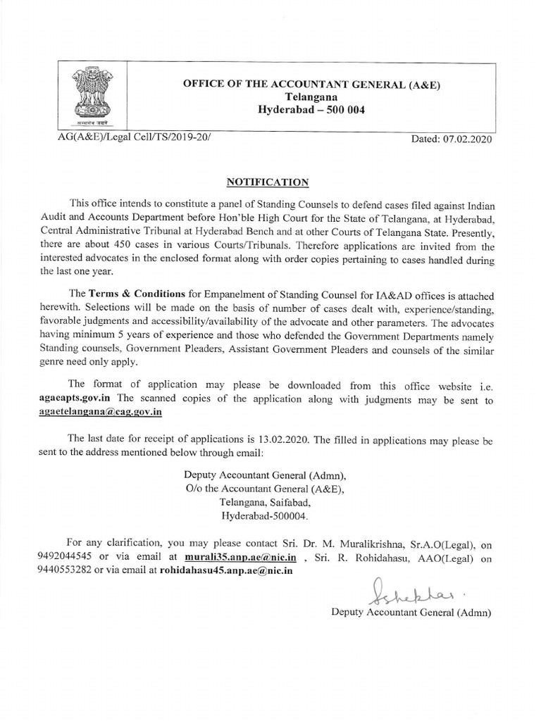 Appointment of Standing Counsel | PDF | Advocate | Justice