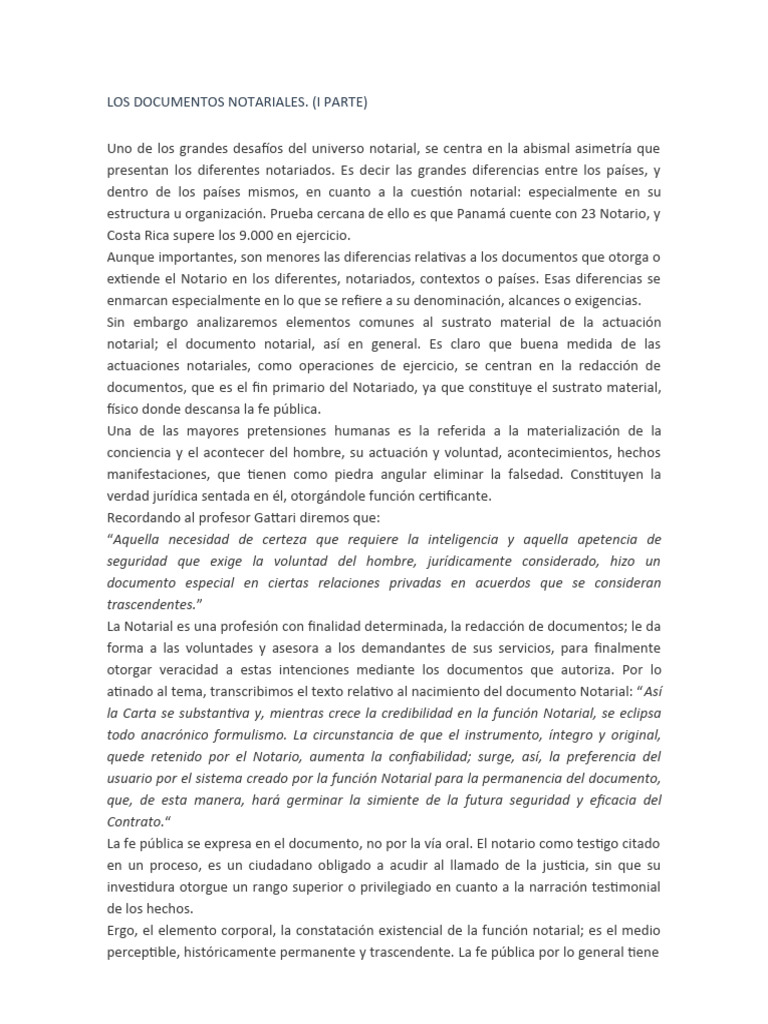 Desafíos y Función del Documento Notarial | PDF