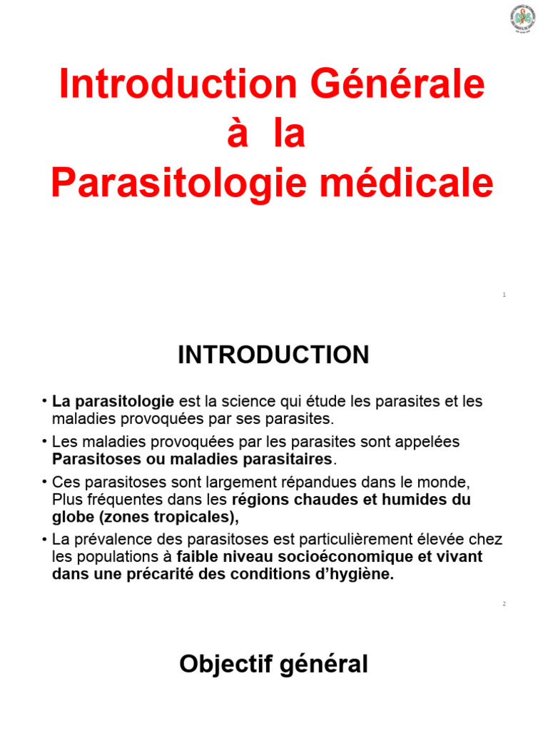 Introduction à la Parasitologie Médicale | PDF | Parasitisme ...
