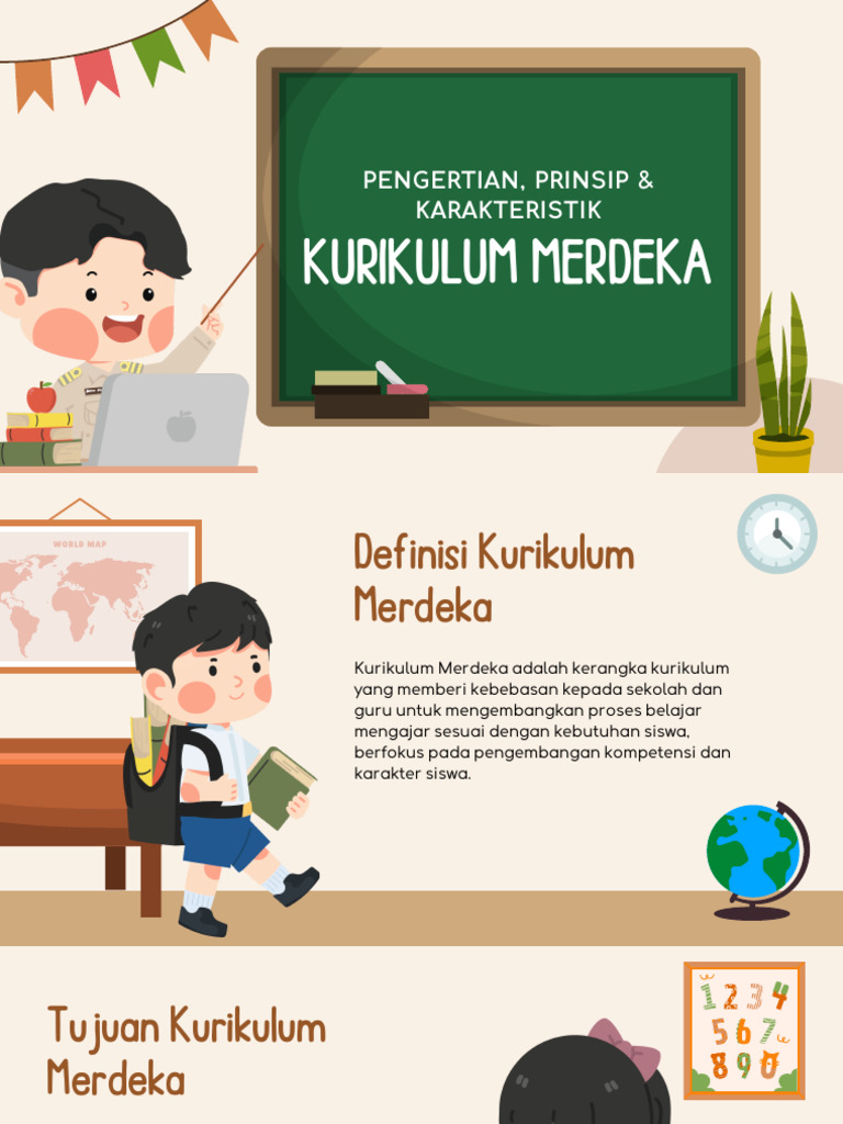 Presentasi Kurikulum Merdeka Cokelat Warna Warni Ilustrasi | PDF