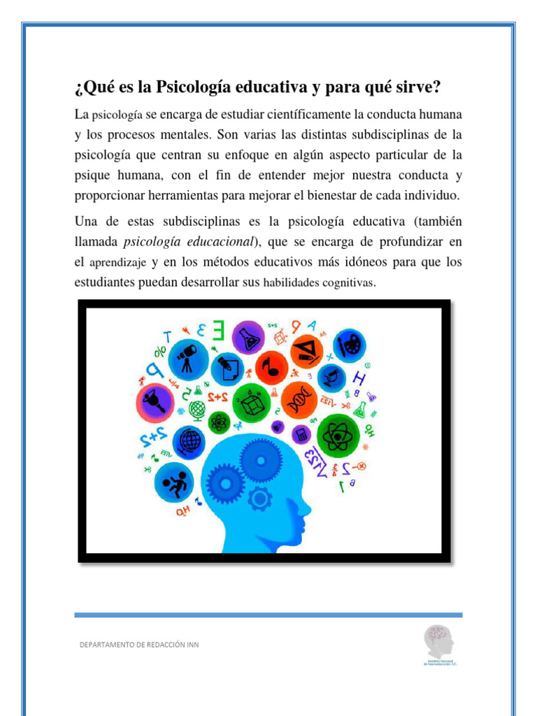 Qué Es La Psicología Educativa y para Qué Sirve | PDF | Psicología ...