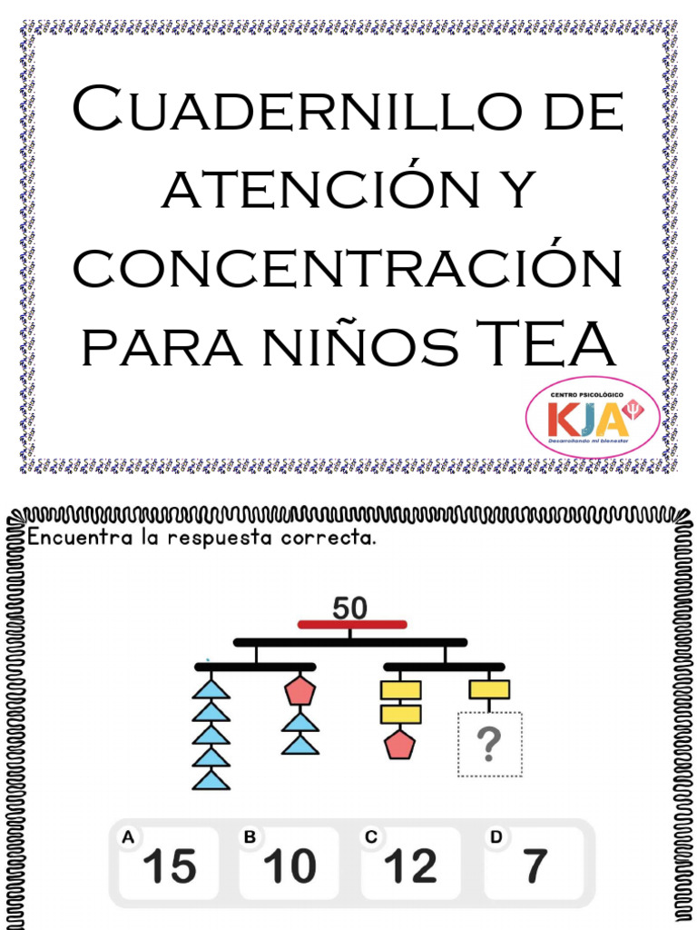 Cuadernillo de Atencion y Concentracion Tea | PDF