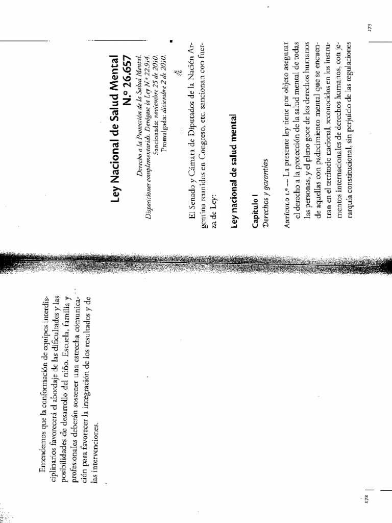Ley Nacional de Salud Mental. Audisio y Vitelleschi | PDF