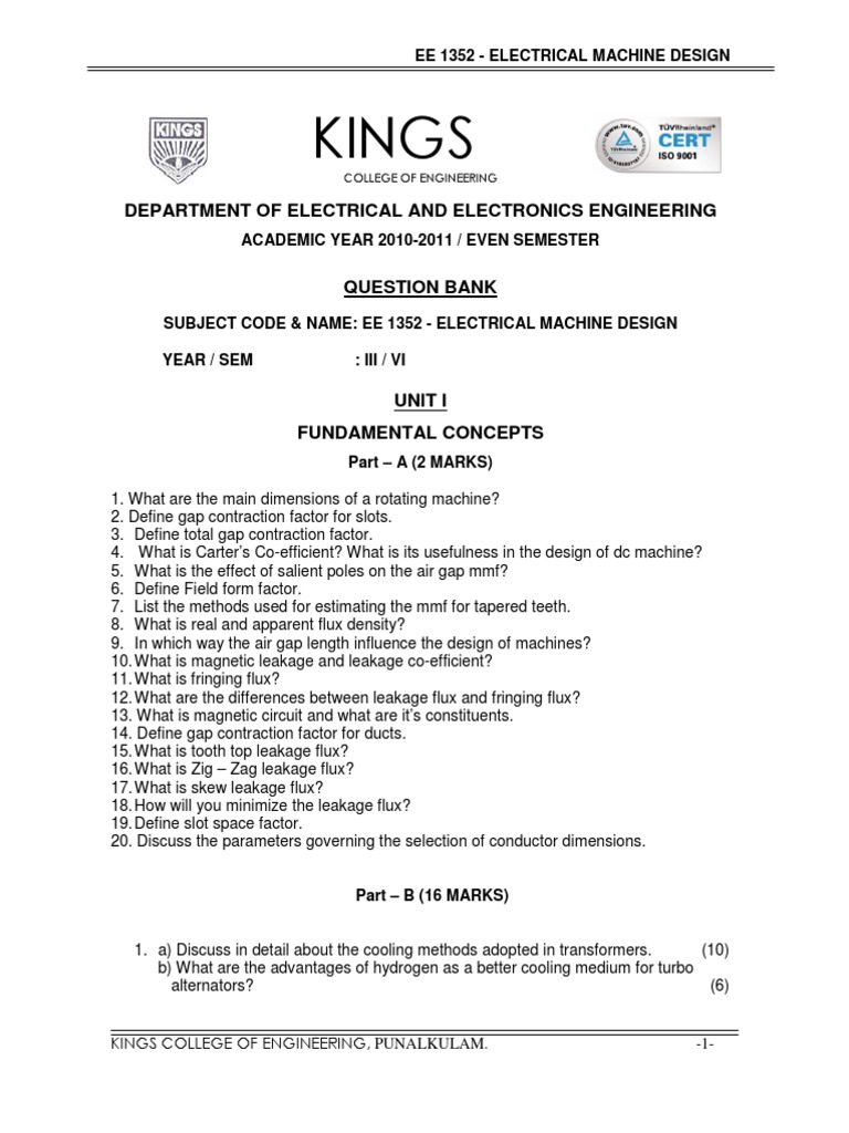 Electrical Machine Design | PDF | Transformer | Alternating Current