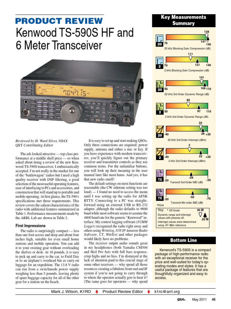 Review Ts-590s QST May 2011 | PDF | Bandwidth (Signal Processing ...