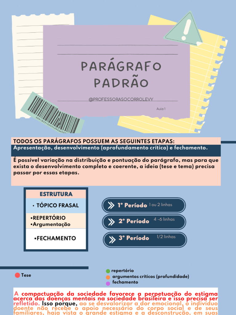 Paragrafo - Padrao - Aula 1 | PDF | Distúrbio mental | Psicologia