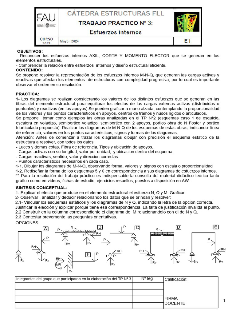 TPN°3 Esfuerzos Internos | PDF